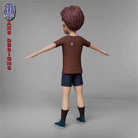 Cartoon Boy 4 3d Model By Aks Designs