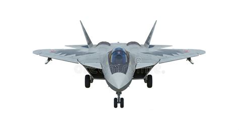 Front View Of A Modern Fighter Jet With Angular Design And Twin