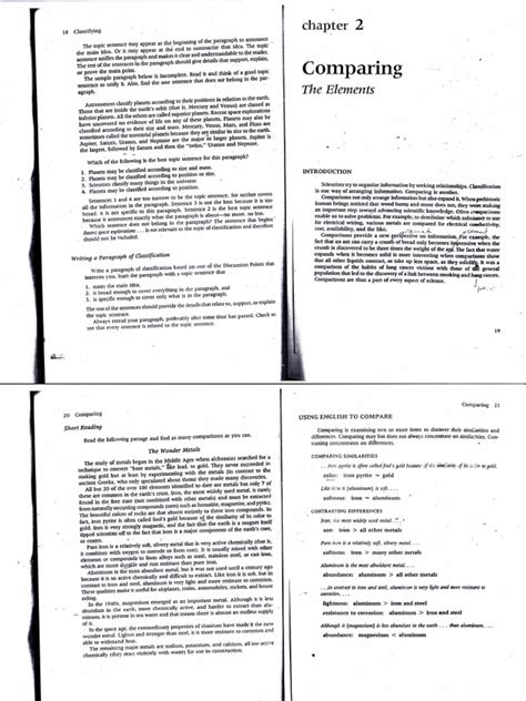 Comparing The Element Pdf