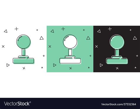 Set Joystick For Arcade Machine Icon Isolated Vector Image