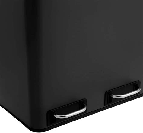 Songmics Triple Kitchen Bin Rubbish Bin Recycling Bin 3 X 18 L Black