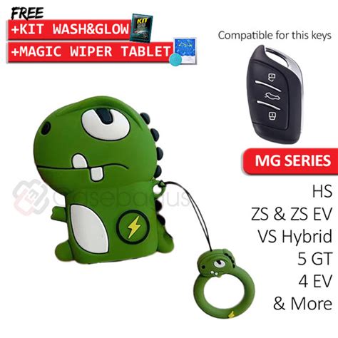 Jual Morris Garage Mg Hs Zs 5 Gt 4 Ev Vs Hev Hybrid Mg4 Mg5 Cute Dino Case Kunci Mobil Key