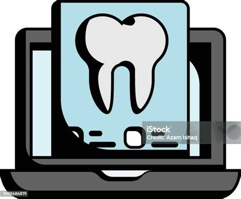 스캐닝 치아 개념 콘 빔 컴퓨터 단층 촬영 벡터 아이콘 디자인 틀니 기호 구강 건강 관리 기호 치과 기구 스톡 일러스트레이션 X 레이에 대한 스톡 벡터 아트 및 기타 이미지