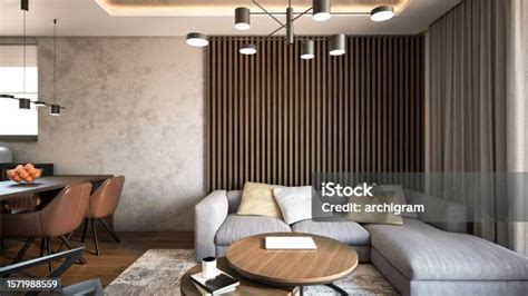 인테리어 디자인 건축학 컴퓨터는 거실의 이미지를 생성 아키텍처 시각화 3d 렌더링 0명에 대한 스톡 사진 및 기타 이미지 0명 3차원 형태 가구 Istock