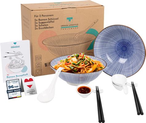 Ramen Schüssel Dinner Set Personen aus Keramik cm Füllmenge L Suppenschale
