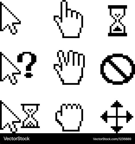 Different Smooth And Pixel Mouse Cursors Vector Pixel 60 OFF