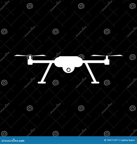 Drone pictogram Geïsoleerd Op Donkere Achtergrond Stock Illustratie Illustration of vliegtuig