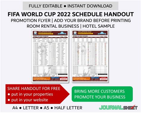 Js821 Ss Xl Fifa World Cup 2022 Schedule Handout Journalsheet
