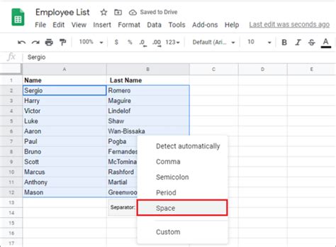 How To Use Google Sheets Split Text To Columns Feature