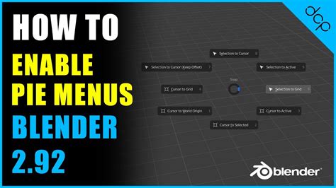 Enable Pie Menus In Blender 29 Blender Tutorial Youtube