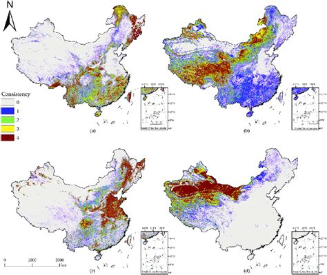 Consistency Of A Forest B Grassland C Cropland D Bare Land