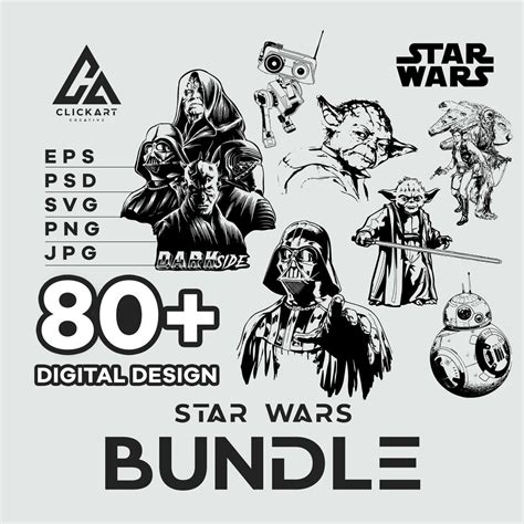 Star Wars Svg Bundle Star Wars Characters Svg Darth Vader Svg Star