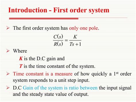 First Second Order Of The Control Systems PPT