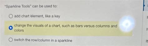 Solved Sparkline Tools Can Be Used To Add Chart élement