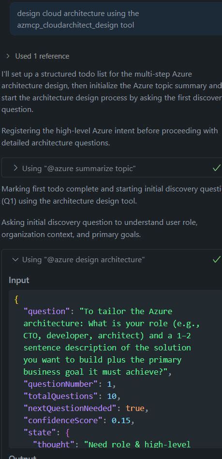 azure mcp server has a new tool added support for designing azure cloud architecture through