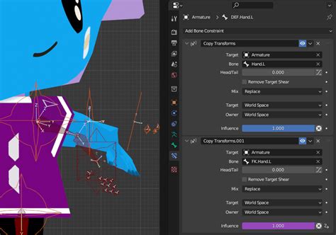 Rigging Fk Ik Switch Doesn T Fully Deform Mesh When Fk Has Full Influence Blender Stack Exchange