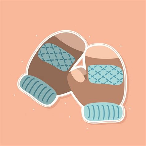 Manoplas Cálidas De Punto Vector Premium
