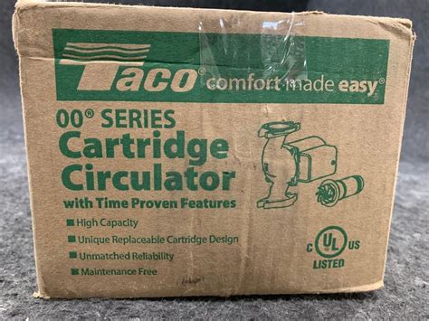 TACO Cartridge Circulator Pump 1 25 HP 0 23 GPM Flow Range Cast Iron 115 V 687752187311 EBay