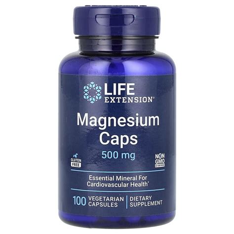 Life Extension Magnesium Caps 500 Mg 100 Vegetarian Capsules Kim King