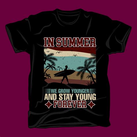 Summer Surf Sunrise California Beach T Shirt Design By Md Mehedi