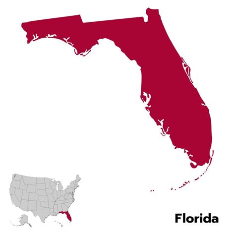 Premium Vector Florida Map With Outline Color Flag