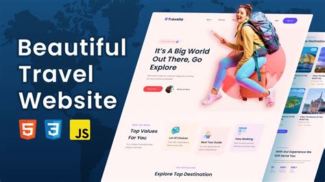 How To Build Travel Website From Scratch Using Html Css Javascript Youtube