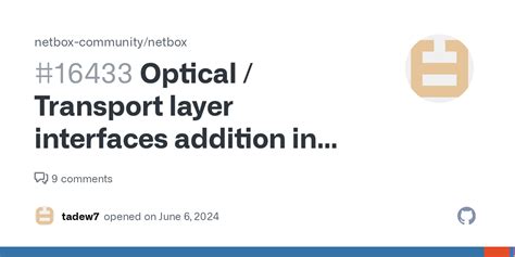 Optical Transport Layer Interfaces Addition In Interface Type · Issue