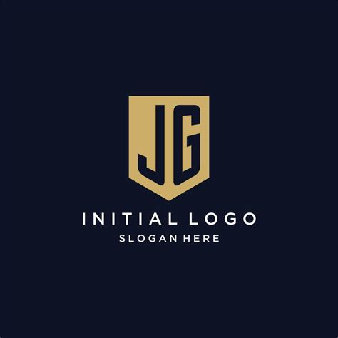 Jg Monogram Initials Logo Design With Shield Icon 15442191 Vector Art