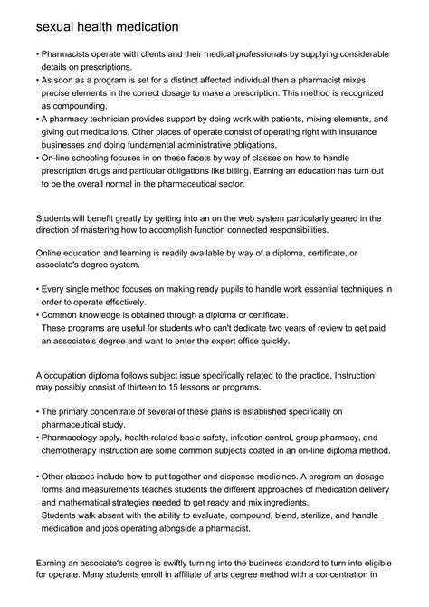 Sexual Health Medication PDF