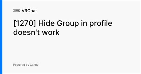 1270 Hide Group In Profile Doesnt Work Voters Vrchat