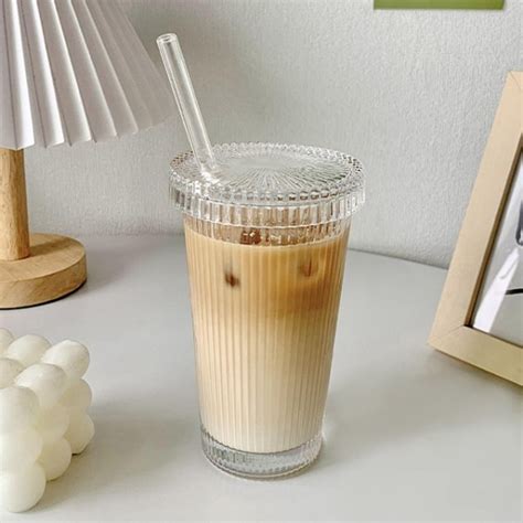 룸앤쏘 홈카페 유리잔 유리텀블러 빨대 뚜껑 머그컵 위시버킷