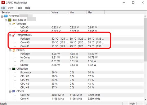 노트북 컴퓨터 Cpu 온도측정 프로그램 Cpuid Hwmonitor