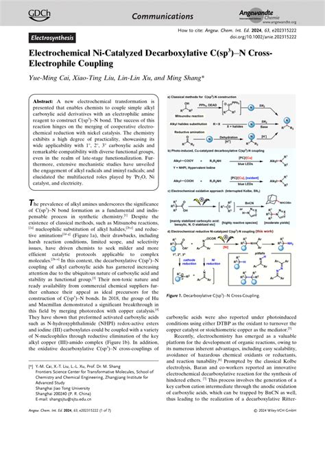 Electrochemical Ni‐catalyzed Decarboxylative Csp−n Cross‐electrophile Coupling