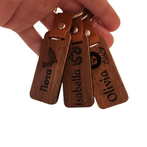 Customized Wooden Keychain Personalized Wooden Keychain Engraved