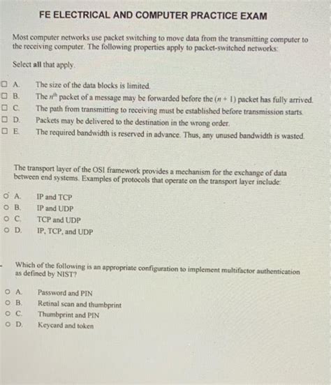 Solved Fe Electrical And Computer Practice Exam Most