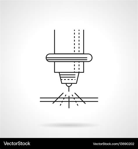 Metal Cutting Flat Line Icon Royalty Free Vector Image