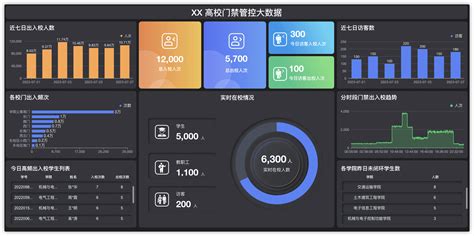 模板 高校门禁管控大数据 Dataease 模板市场