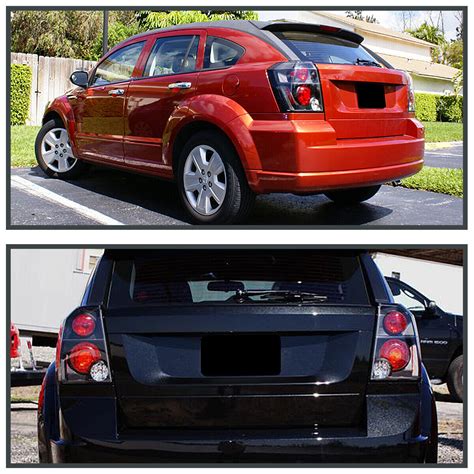 Black Fits 2007 2012 Dodge Caliber Rt Se Sxt Srt4 Tail Lights Brake