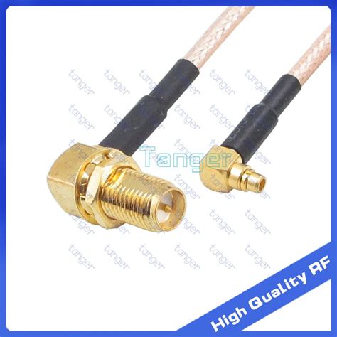 Right Angle Mmcx Male To Rp Sma Female 90 Degree Connector With 20cm