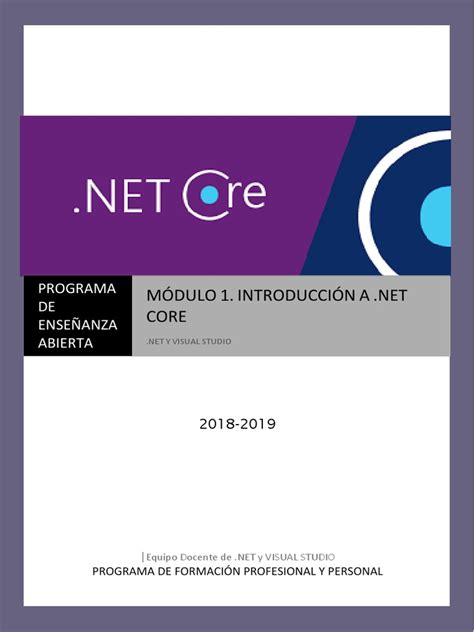 Modulo1 Netcore Pdf Net Framework Microsoft Visual Studio