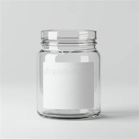 A Clear Glass Jar With A Metallic Top Lid Displays A Plain White