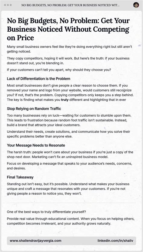 Shailendra Vijayvergia On Linkedin No Big Budgets No Problem Get Your Business Noticed