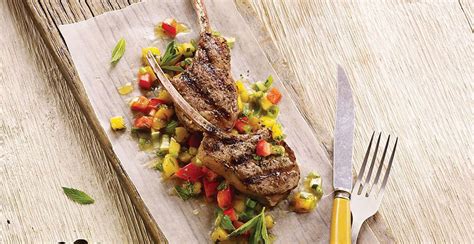 Grilled Lamb Chops With Peach Mint Salsa Lamb Recipes