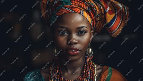 Premium Ai Image Young African Woman In Traditional Clothing Exudes
