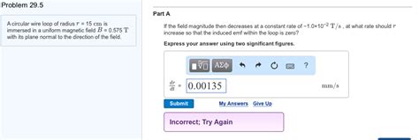 Solved A Circular Wire Loop Of Radius R Cm Is Immersed Chegg