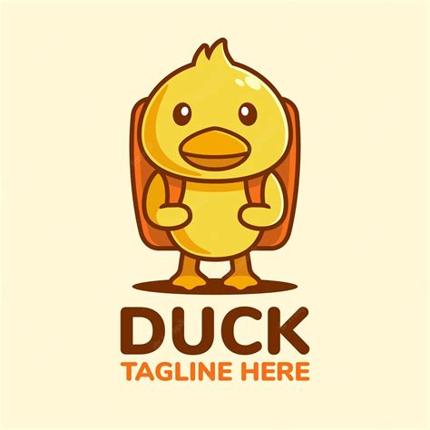 Premium Vector Duck Backpack Cartoon Logo Design