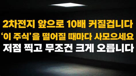 주식 차전지 앞으로 배 커질겁니다 이 주식 을 떨어질 때마다 사모으세요 저점 찍고 무조건 크게 오릅니다 차전지관련주 차전지주식전망 엘앤에프 주식전망