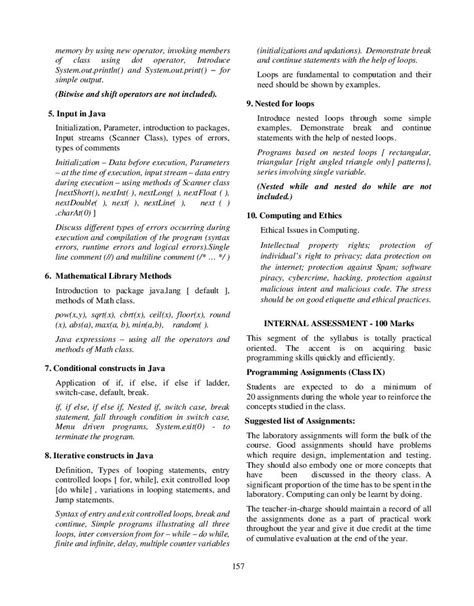 Icse Computer Applications Syllabus 2024 Pdf Cisce Class 10 9