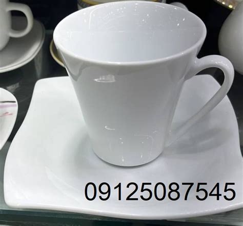 ست فنجان نعلبکی 12 پارچه چینی زرین ایران مدل آسترو سفید خانه دوریکا