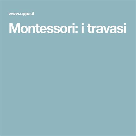 Montessori I Travasi Montessori Preschool Homeschool Education